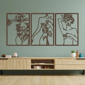 Třídílná nástěnná dekorace ženy – Moderní art umění | SENTOP HDF0480