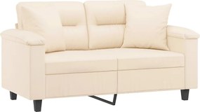 2místná pohovka s polštáři béžová 120 cm tkanina z mikrovlákna 3200970