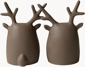 Sada dekorativních vánočních předmětů z keramiky Deer Twins, 2 díly