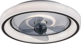 Rabalux Černé stropní LED svítidlo s ventilátorem Horacio 470mm 67W CCT s DO 71009