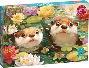 CHERRY PAZZI Puzzle Dvě vydry / 300 dílků / 50 × 34,5 cm