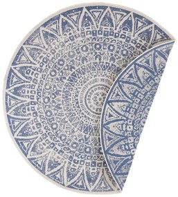 MK Original: Produkty s rodokmenem, Kusový koberec Mujkoberec Original Nora 104162 Blue Creme kruh – na ven i na doma, 100x100 (průměr) kruh, modrá, chodba / předsíň