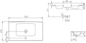 Cersanit Crea BOX skříňkové umyvadlo 100cm, bílá, K114-018