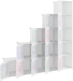 vidaXL Dětská modulární skříň s 15 úložnými boxy PP [340575] Barva: Modrá