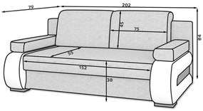 Eltap Rozkládací pohovka Laura Materiál a barva potahu: Berlin 01, Soft 17 - béžová