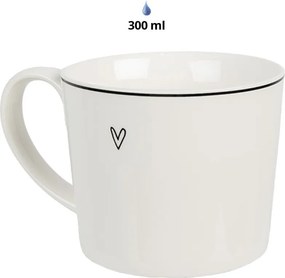 Bílý hrnek se srdíčkem Lovely Day - 12*8*7 cm / 275 ml