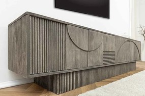Designový TV stolek Movement 200 cm šedé dymové mango