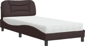Postel s matrací Hvar tmavě hnědá 90 x 200 cm textil 3208509