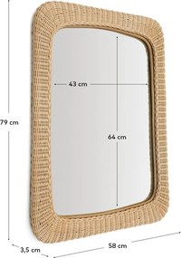 Nástěnné zrcadlo s ratanovým rámem 58x79 cm Zilna – Kave Home