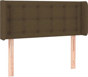 Čelo postele s LED tmavě hnědé 83 x 16 x 78/88 cm textil 3123647