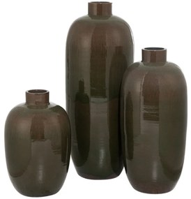 Tmavě zelená keramická váza J-Line Ban 86 cm