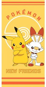 TipTrade Bavlněná froté  osuška 70x140 cm - Pokémon Pikachu a Scorbunny