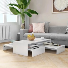 Sada Konferenčních Stolků 100X100X26,5 Cm - Bílá s vysokým leskem