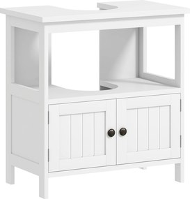 Podskříňový kabinet Kleankin se 2 dvířky a otevřenou policí, moderní design, nosnost 30 kg, 60x30x60 cm, bílý | Aosom