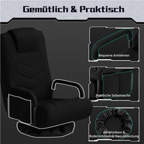 Křeslo Yaheetech – černá, 100% polyester (257264552497)