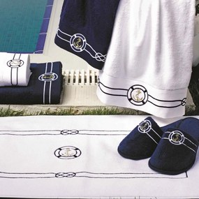 Soft Cotton Koupelnová předložka MARINE MAN 50x90 cm Tmavě modrá, 750 gr / m², Česaná prémiová bavlna 100%, S výšivkou, námořnický vzor