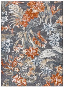 Dywany Łuszczów, Kusový koberec Botanic 65262 flowers black – na ven i na doma, 137x190, vícebarevná, chodba / předsíň