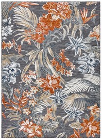 Dywany Łuszczów, Kusový koberec Botanic 65262 flowers black – na ven i na doma, 137x190, vícebarevná, chodba / předsíň