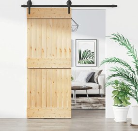 vidaXL Posuvné dveře s kováním 85 x 210 cm masivní borové dřevo [3203201]