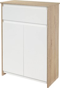Kleankin Příruční skříňka do koupelny s 1 zásuvkou a 2 dveřmi - Koupelnový úložný kabinet pro obývací pokoj, koupelnu, ložnici - Moderní styl - Proti…