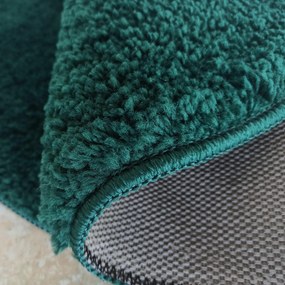 DY Tmavě zelený kulatý huňatý koberec Camel Rozměr: 60 cm
