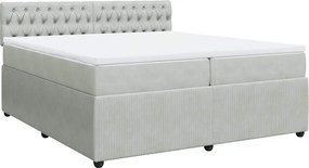 Box spring postel s matrací světle šedá 200x200 cm samet 3287836