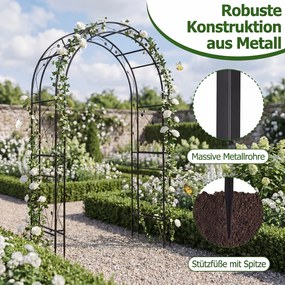 Costway Oblouk růže vyrobený z práškově lakovaného kovového mřížového oblouku