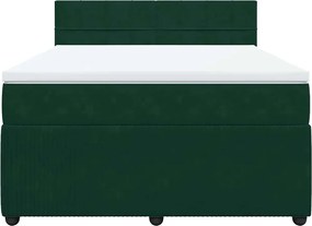 Box spring postel s matrací tmavě zelená 140x190 cm samet 3287737