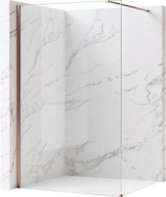 Bezrámová sprchová zástěna REA FLEXI BRUSH COPPER 110 cm, měď kartáčovaná/transparent - bez vaničky