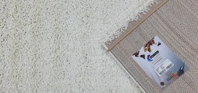 Mono Carpet, Kusový koberec Efor Shaggy 2137 Cream, 80x150, bílá, ložnice