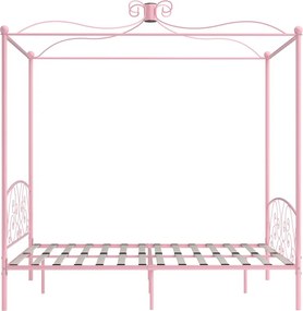 Rám postele s nebesy růžový kovový 180 x 200 cm 284491