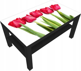 moderní stůl Ikea Lack s potiskem potiskem tulipány