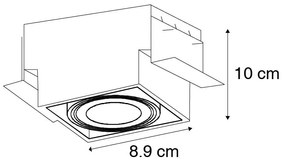 Sada 6 zapuštěných bodových světel bílých GU10 naklápěcích bez rámečku - Oneon