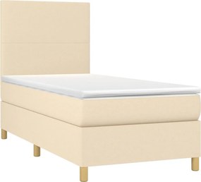 Box spring postel s matrací krémová 90x190 cm textil 3142142