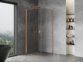 Mexen Mist-B, 1-křídlý ​​výklopný sprchový kout 100 x 100 cm, čiré sklo, měděný matný profil, 8A2T-100-100-65-00