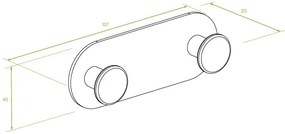 Laveo Miri, 2-háček na ručníky, černá matná, LAV-ALM_712S