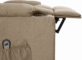 Elektrické polohovací křeslo taupe textil 3098823