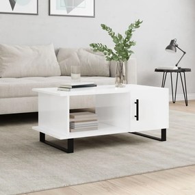 Konferenční stolek lesklý bílý 90 x 50 x 40 cm kompozitní dřevo,  829510 HangarStore.cz