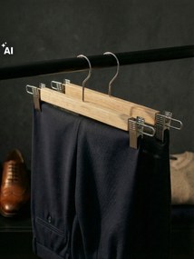 Sinsay - Dřevěná ramínka s klipsy 2 pack - béžová