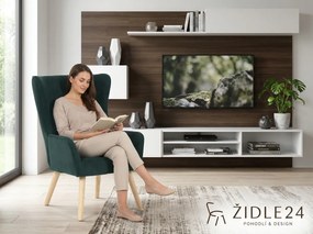Relaxační křeslo ušák SIRI - zelený manšestr