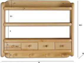 Drewmax PK118 dřevěná police masiv borovice