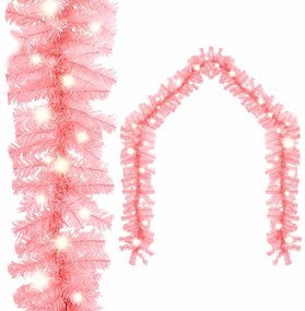 vidaXL Vánoční girlanda s LED světýlky 20 m růžová