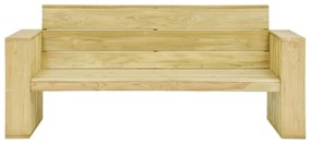 vidaXL Zahradní lavice a šedé podušky 179 cm impregnovaná borovice