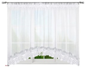 BytoTex Hotová záclona se zirkony Monika bílá 400x165 cm
