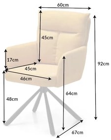 Designová otočná židle Maddison hořčicová II žlutá