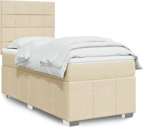 Box spring postel s matrací krémová 100 x 200 cm textil 3291584