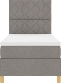 Postel s boxspringem s čelo Taupe 100 x 200 cm textil 3339676