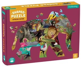 Mudpuppy Puzzle Africké safari ve tvaru slona 300 dílků