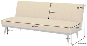 Designová rozkládací sedačka Halle 180 cm hořčicová žlutá