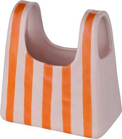 SHOPPING BAG Váza pruhy - oranžová